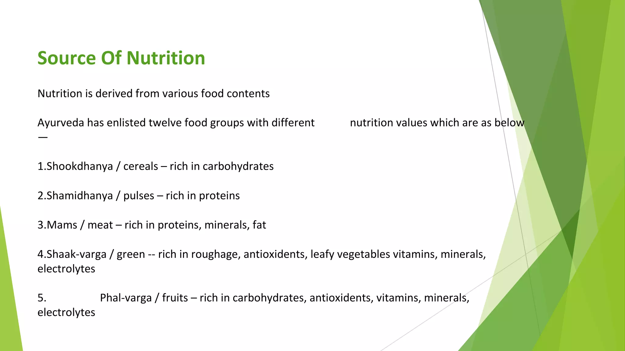 Nutrition in Ayurveda | PPT