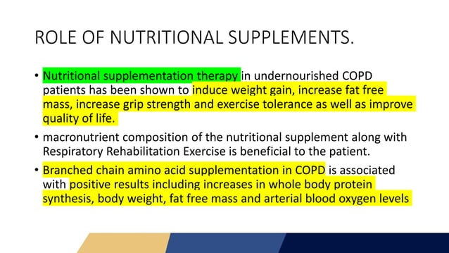 Nutrition in COPD.pptx | Lung and Respiratory Health | Diseases and Conditions