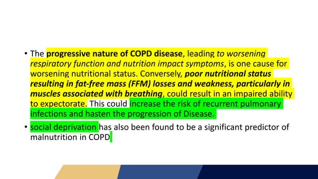 Nutrition in COPD.pptx | Lung and Respiratory Health | Diseases and Conditions