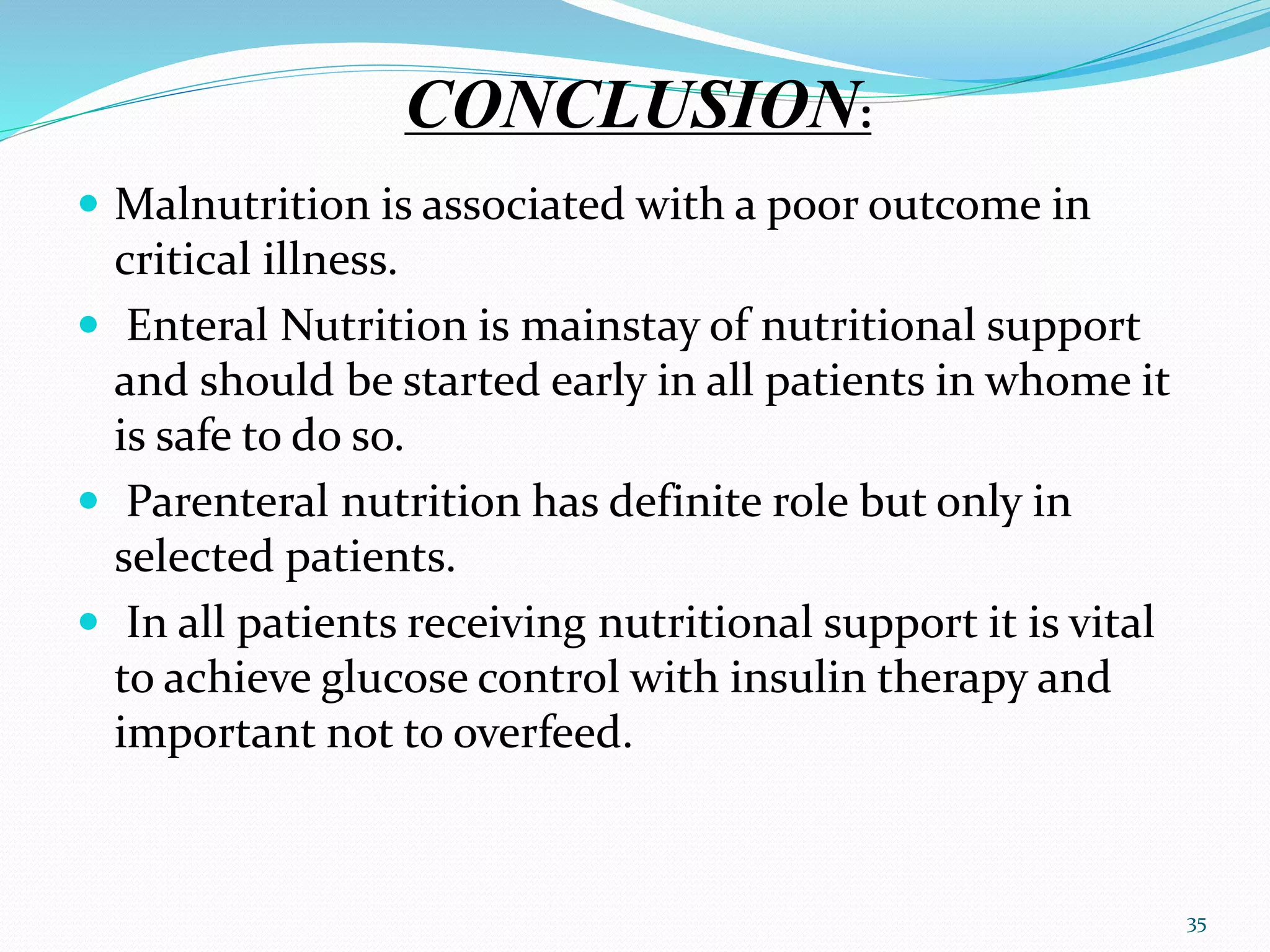 Nutrition in critically ill patients | PPT