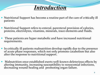 Nutrition in critically ill patients | PPTX