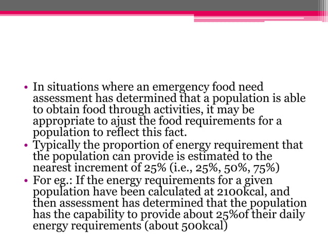 Nutrition in emergencies | PPTX