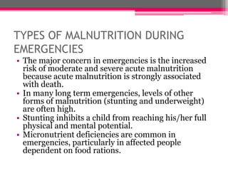 Nutrition in emergencies | PPTX