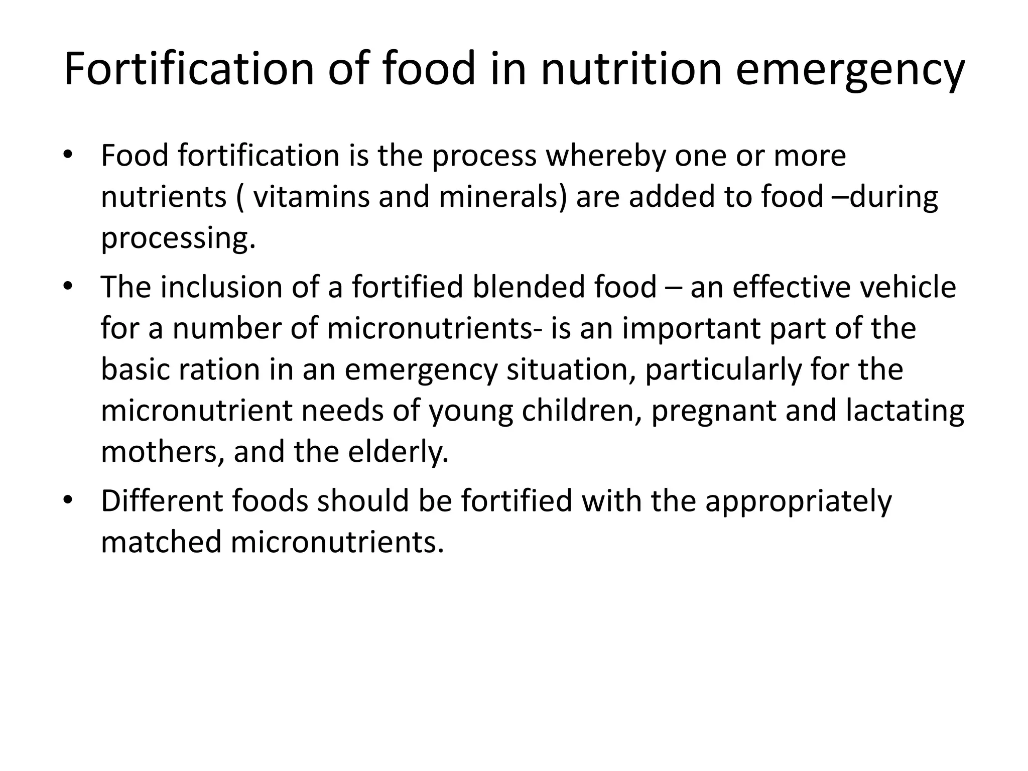 Nutrition in emergency | PPTX