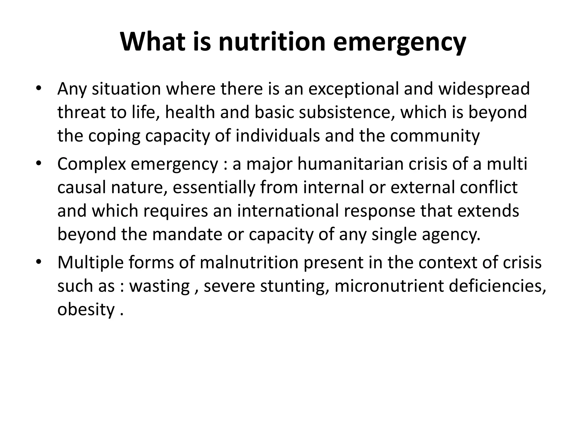 Nutrition in emergency | PPTX