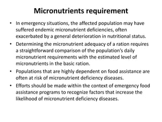 Nutrition in emergency | PPTX