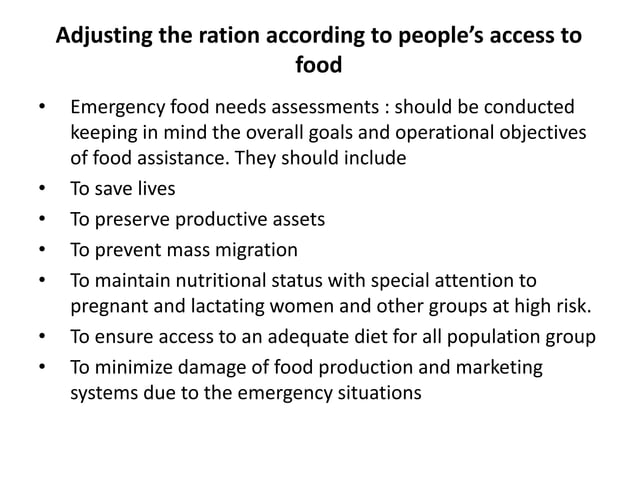 Nutrition in emergency | PPTX