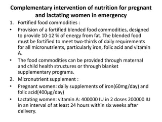 Nutrition in emergency | PPTX