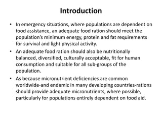 Nutrition in emergency | PPTX