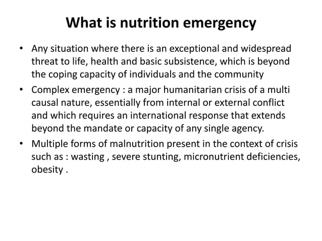 Nutrition in emergency | PPTX
