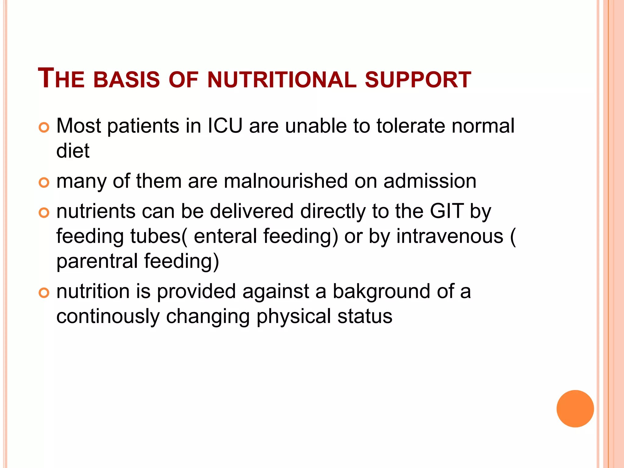 Nutrition in icu | PPTX
