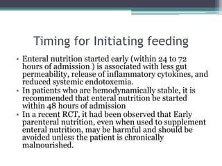 Nutrition in icu | PPTX