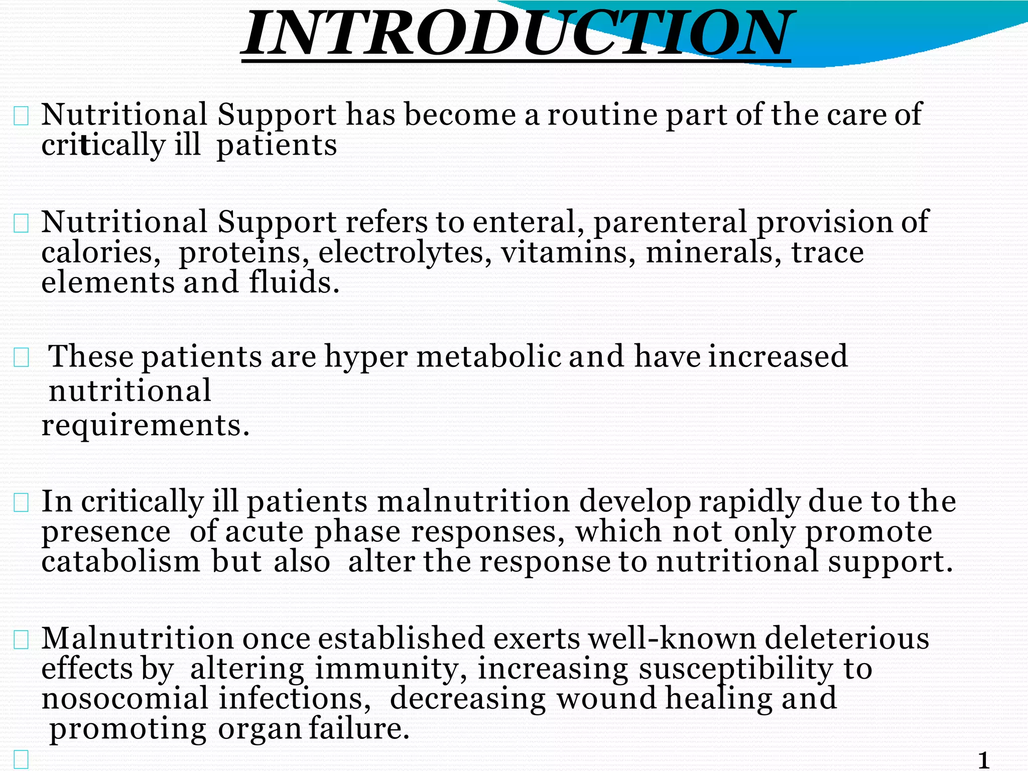 Nutrition in ICU | PPTX