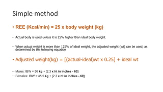 Nutrition in ICU part 1 | PPTX