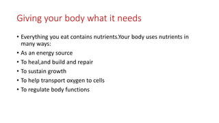 NUTRITION IN LIFE IS IMPORTANT.pptx | Healthy Cooking and Eating | Food ...