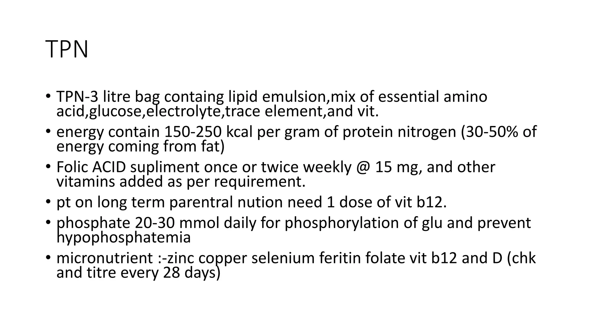 NUTRITION IN SURGERY Nutrition in both pre ops and post is a key ...