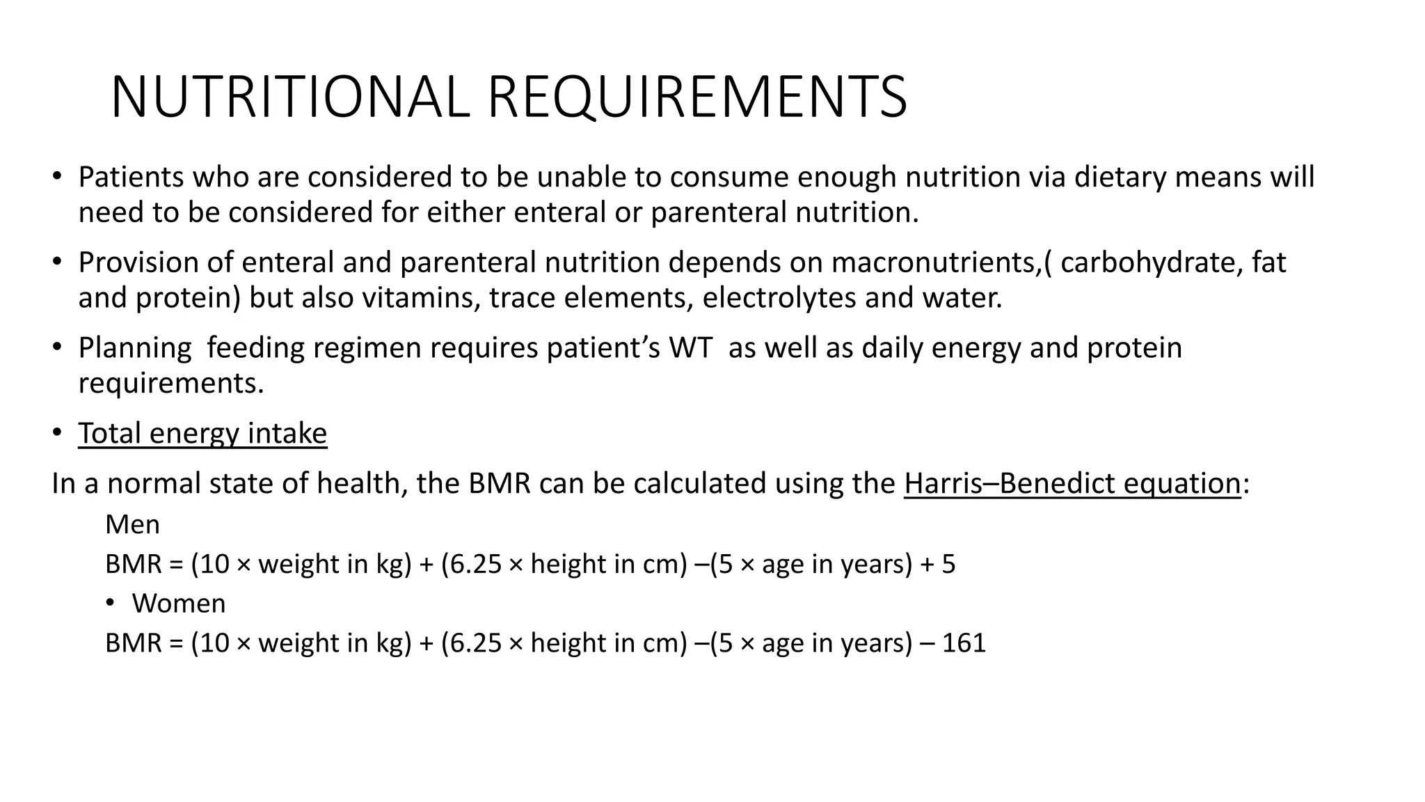 NUTRITION IN SURGERY Nutrition in both pre ops and post is a key ...