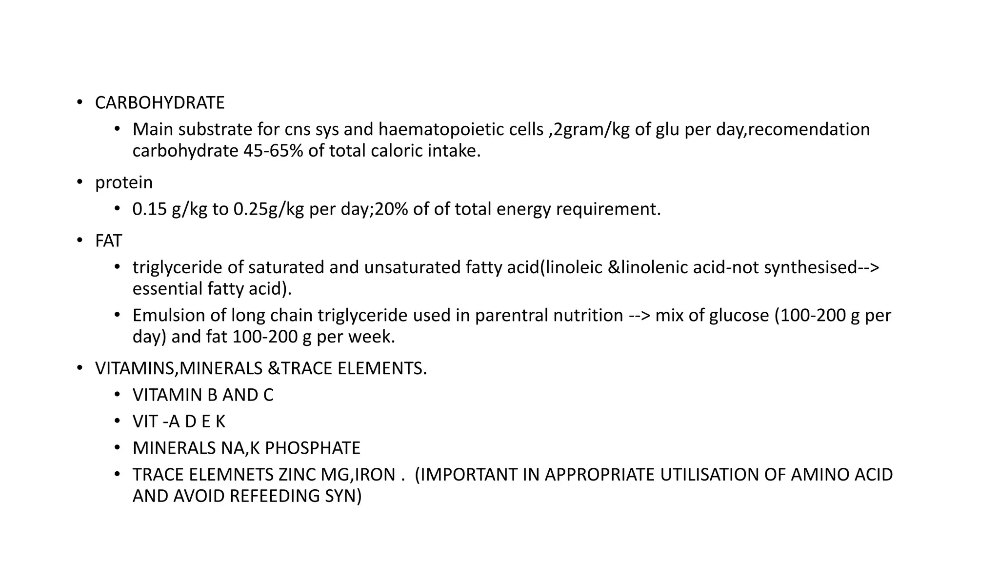 NUTRITION IN SURGERY Nutrition in both pre ops and post is a key ...