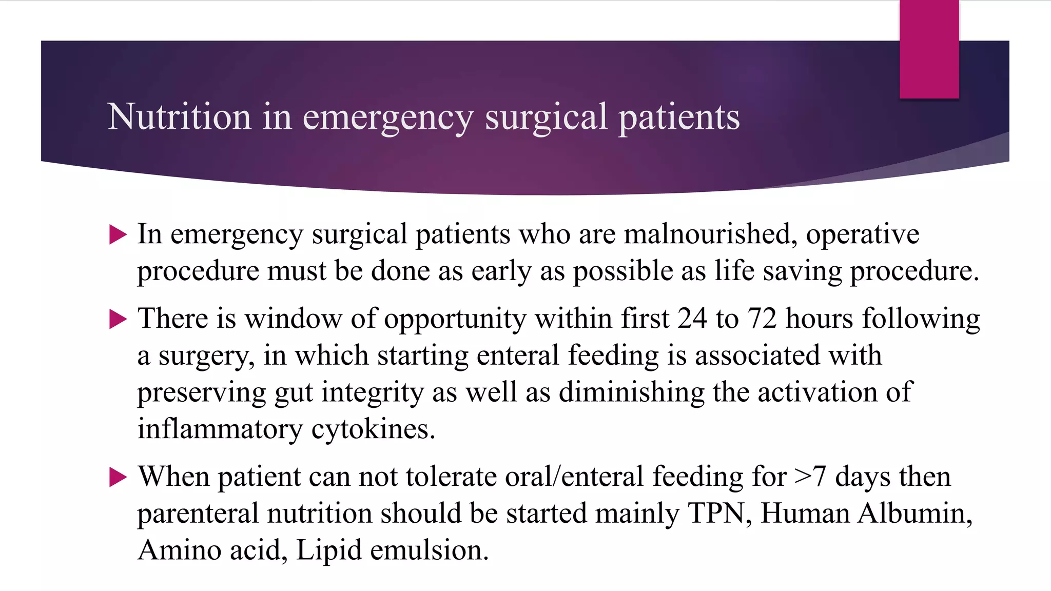 Nutrition in surgical patients | PPTX