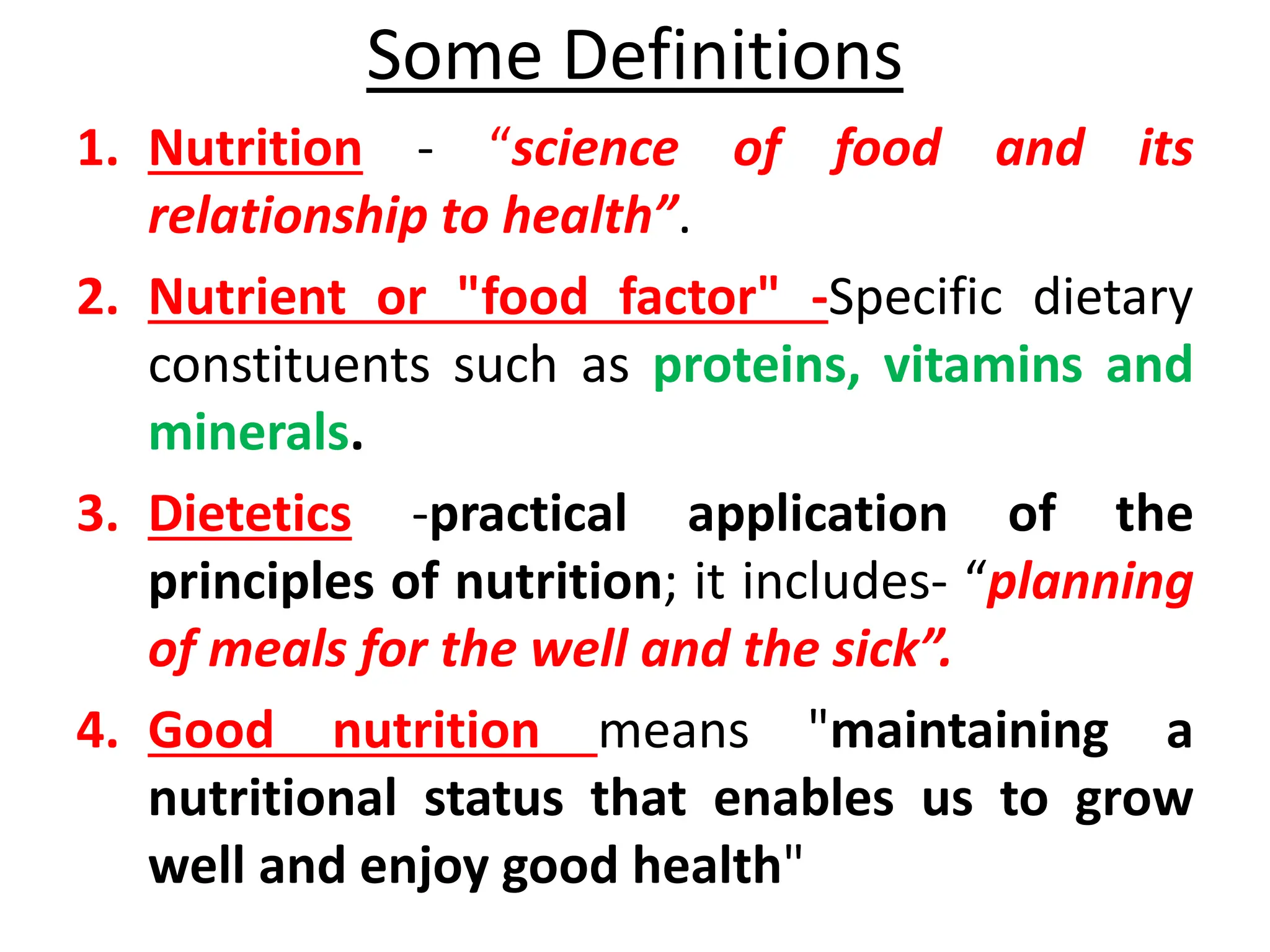 Nutrition Introduction for MBBS Students | PPTX