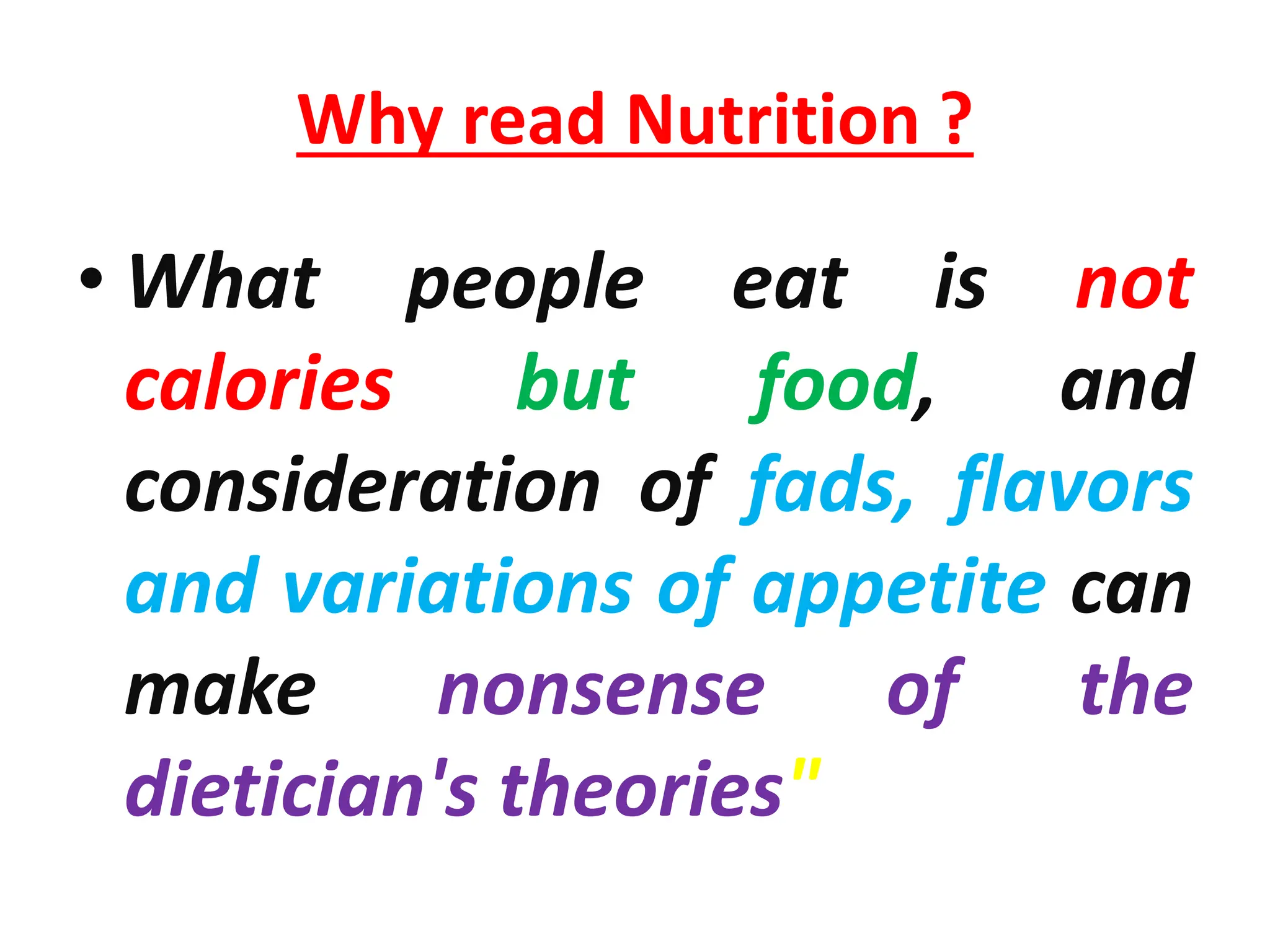 Nutrition Introduction for MBBS Students | PPTX