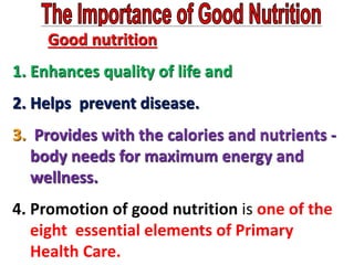 Nutrition Introduction for MBBS Students | PPTX