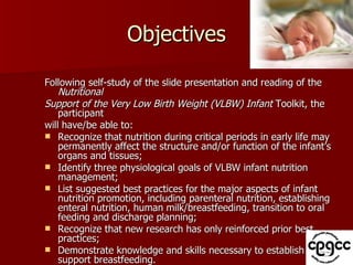 Nutrition in vlbw infants | PPT