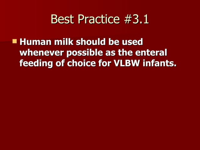 Nutrition in vlbw infants | PPT