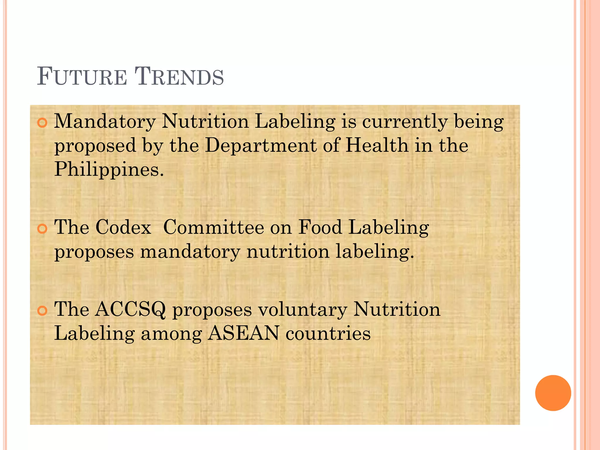 Nutrition Labeling & Claims Philippines 2012 | PDF