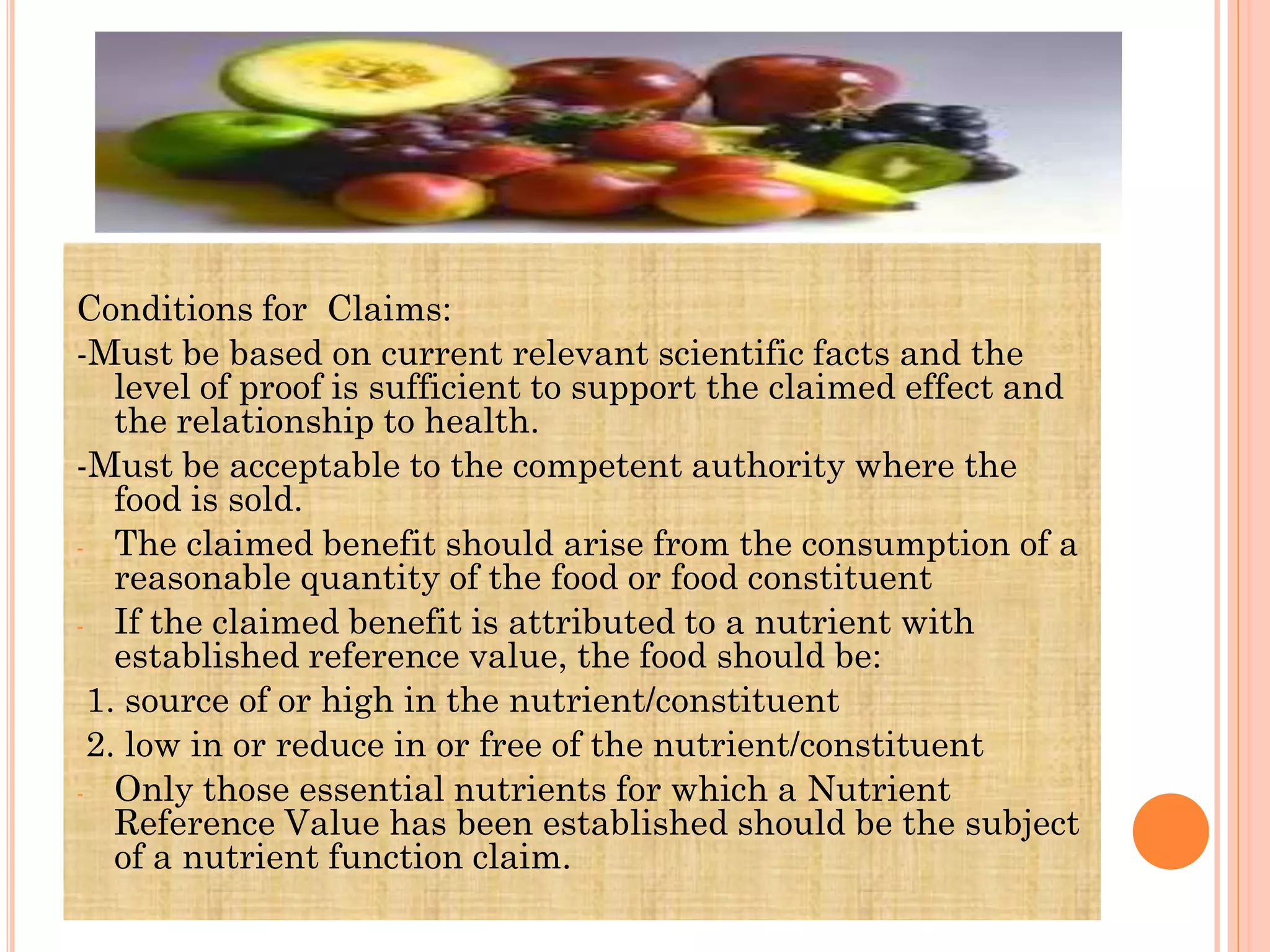 Nutrition Labeling & Claims Philippines 2012 | PDF