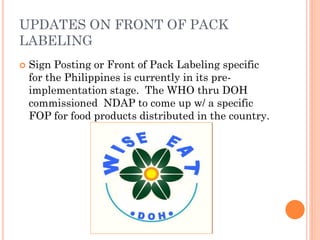 Nutrition Labeling & Claims Philippines 2012 | PDF