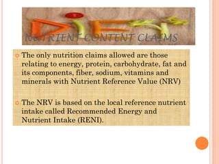 Nutrition Labeling & Claims Philippines 2012 | PDF