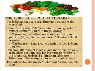 Nutrition Labeling & Claims Philippines 2012 | PDF