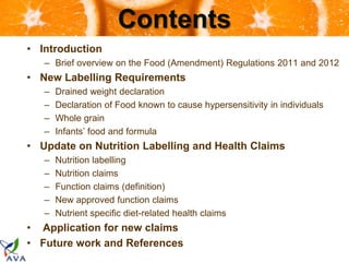 Nutrition Labeling & Claims Singapore 2012 | PDF