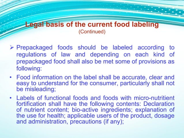 Nutrition Labeling & Claims Vietnam 2012 | PPT