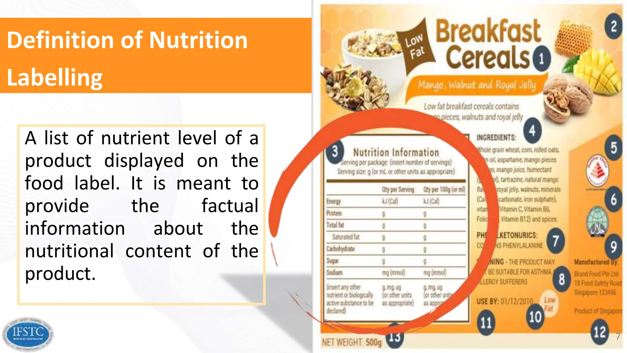 Nutrition Labelling and Claims + Labelling Requirement for Food ...