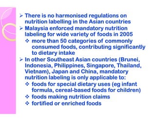 Nutrition Labelling & Health Claims in Asia | PDF