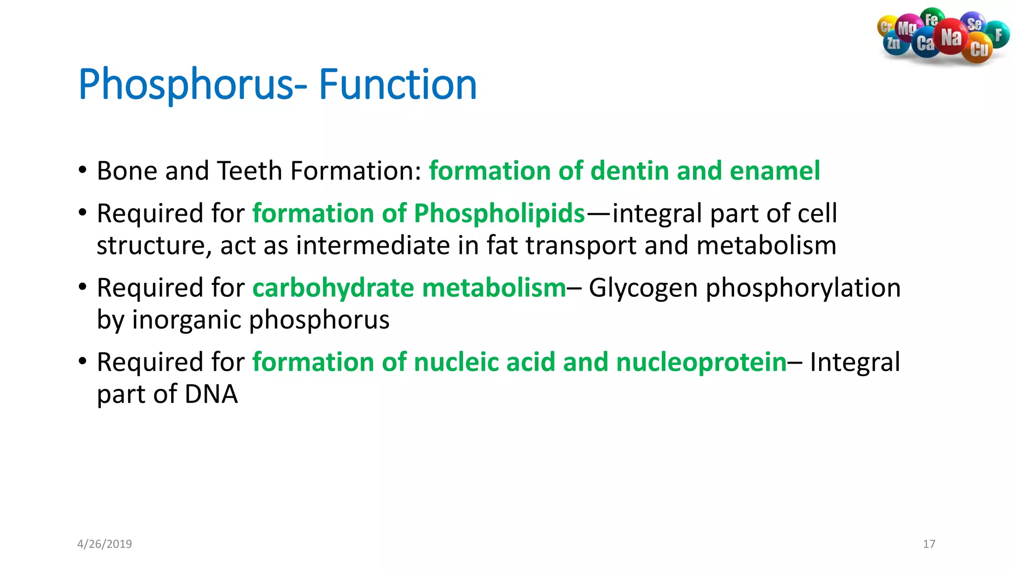 Nutrition - minerals | PPTX