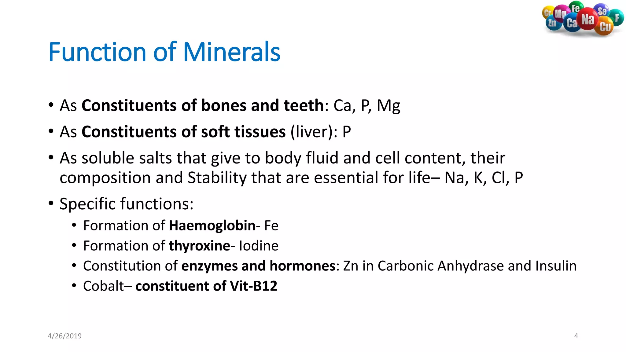 Nutrition - minerals | PPTX