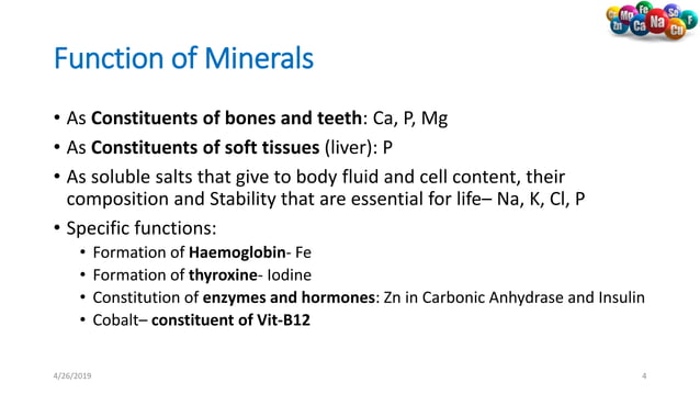 Nutrition - minerals | PPTX