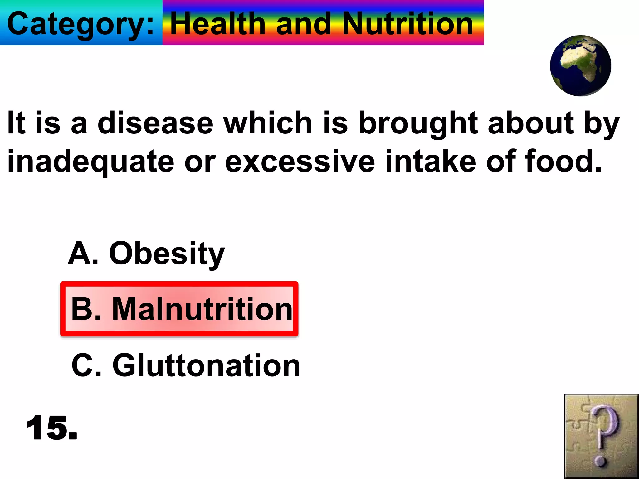 Nutrition month quiz ball 2016 | PPSX