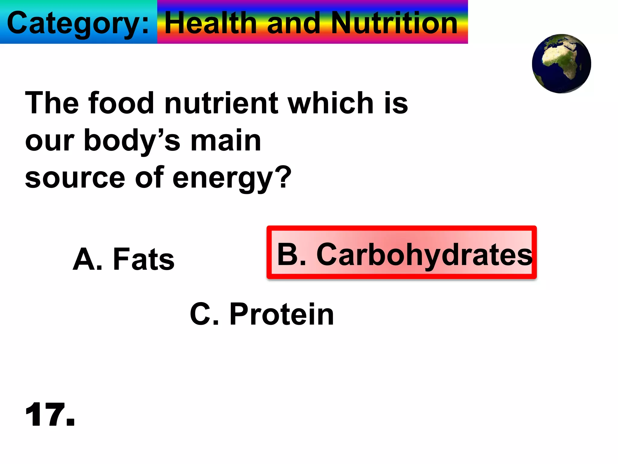 Nutrition month quiz ball 2016 | PPSX