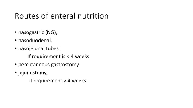 Nutritional support and fluid therapy in surgery | PPTX | Digestive ...