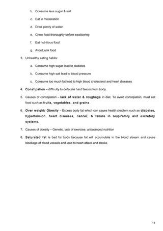 Science Form 2 Nutrition notes | DOC