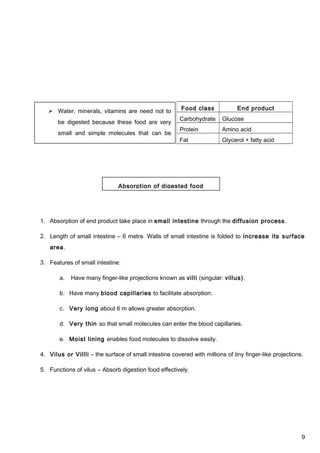 Science Form 2 Nutrition notes | DOC