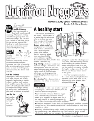 Nutrition nuggets september 2011 | PDF | Children\'s Health | Healthy ...