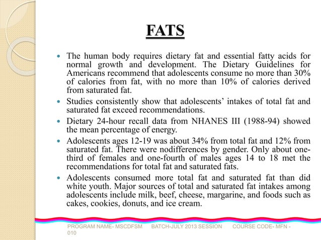 Nutrition of adolescents | PPSX