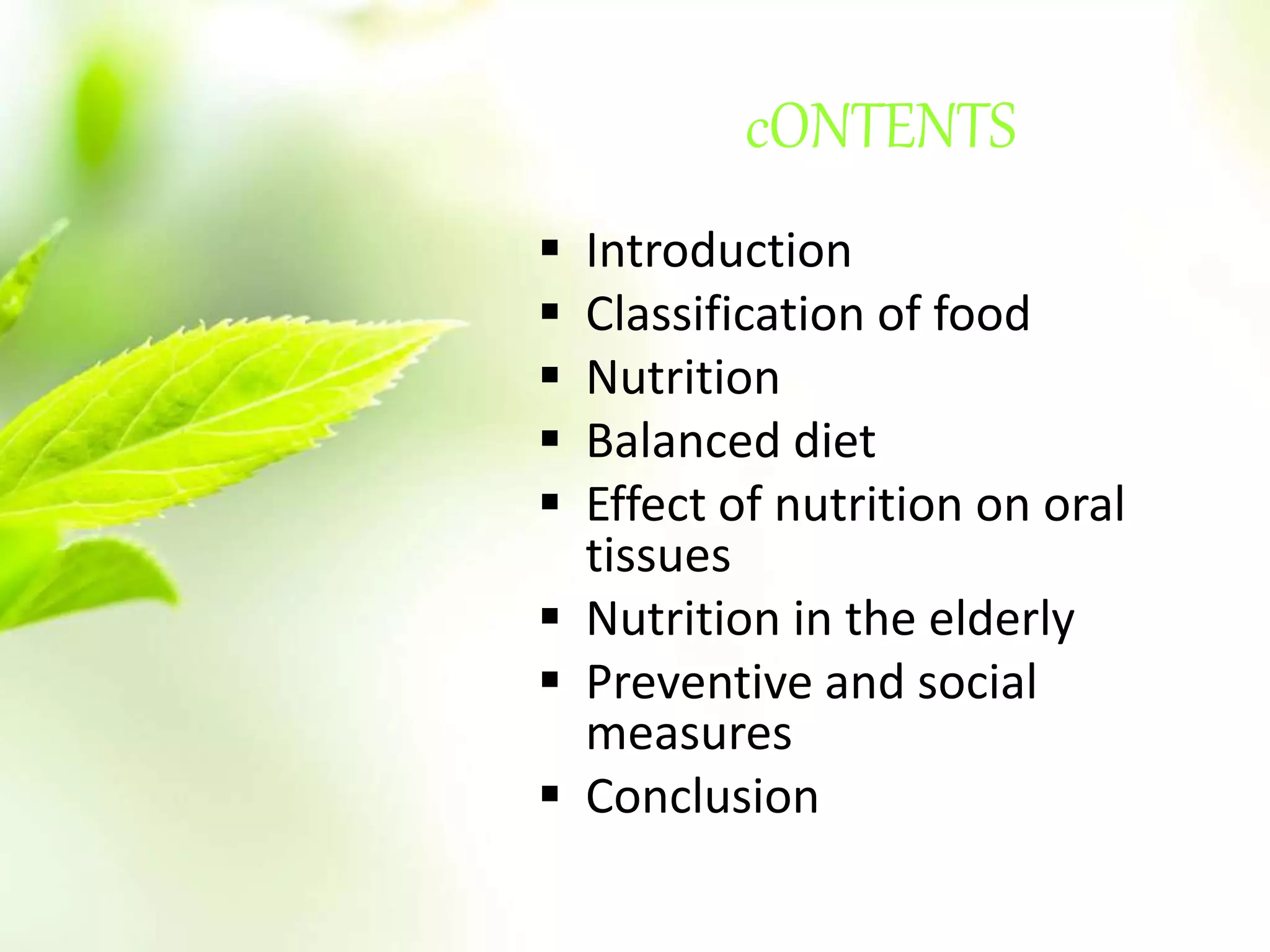 Nutrition and oral health | PPTX