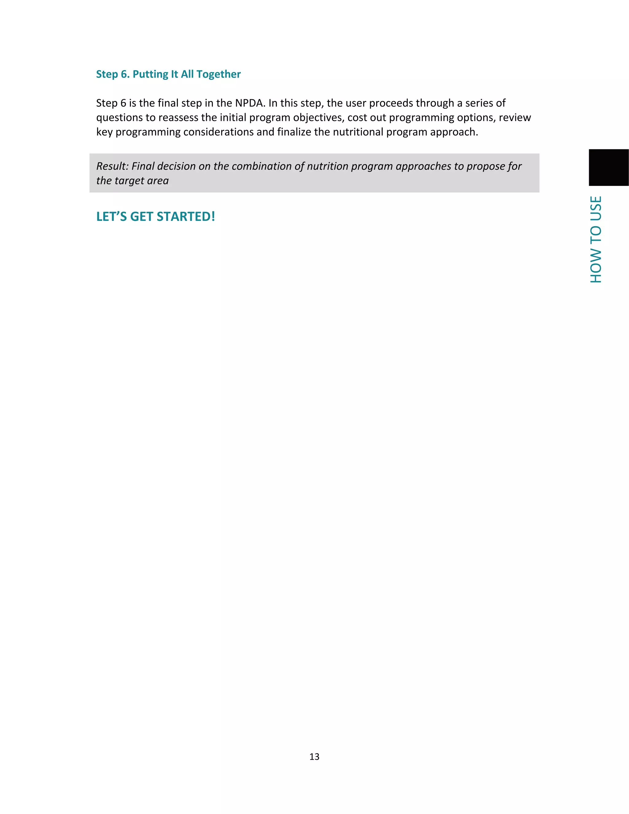 Nutrition program design and planning | PDF