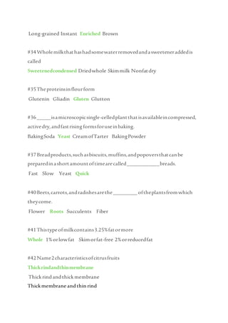 Nutrition quiz basic | DOCX